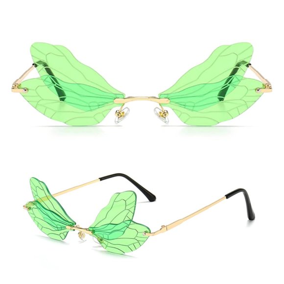 Accessories | Hp Sale 24 Fairy Wing Glasses Leaf Green | Poshmark